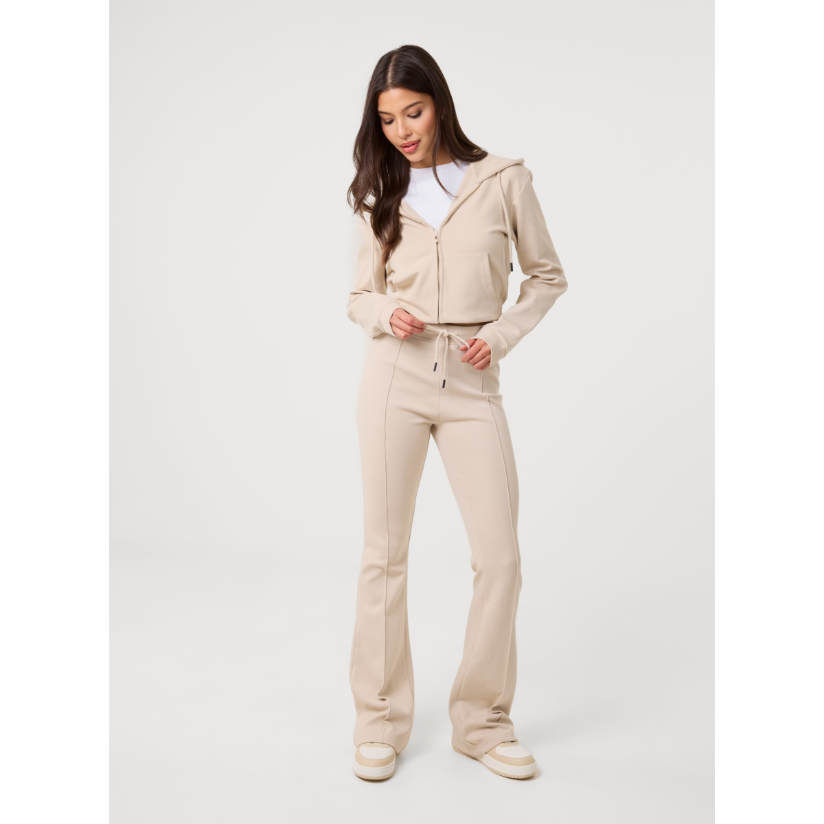 Pin Tuck Jersey Flares Inthestyle