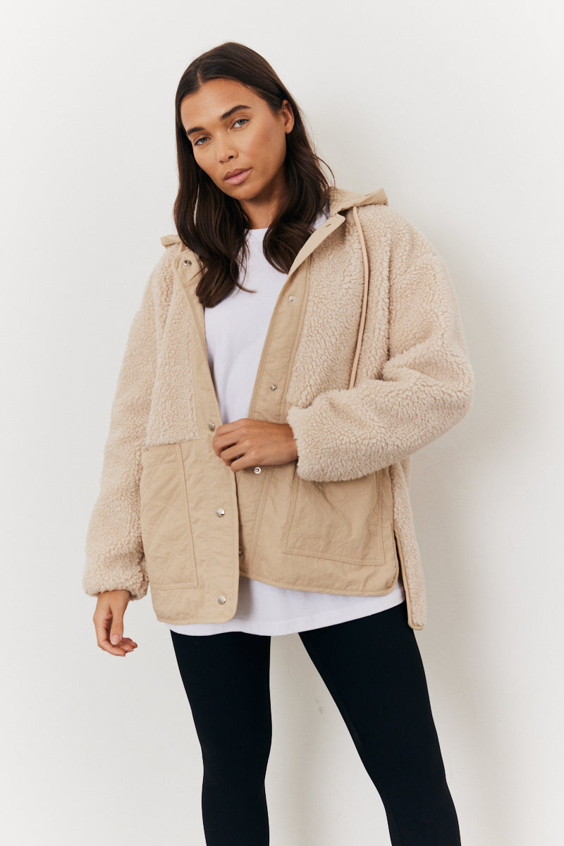 Borg Patched Quilted Jacket – InTheStyle