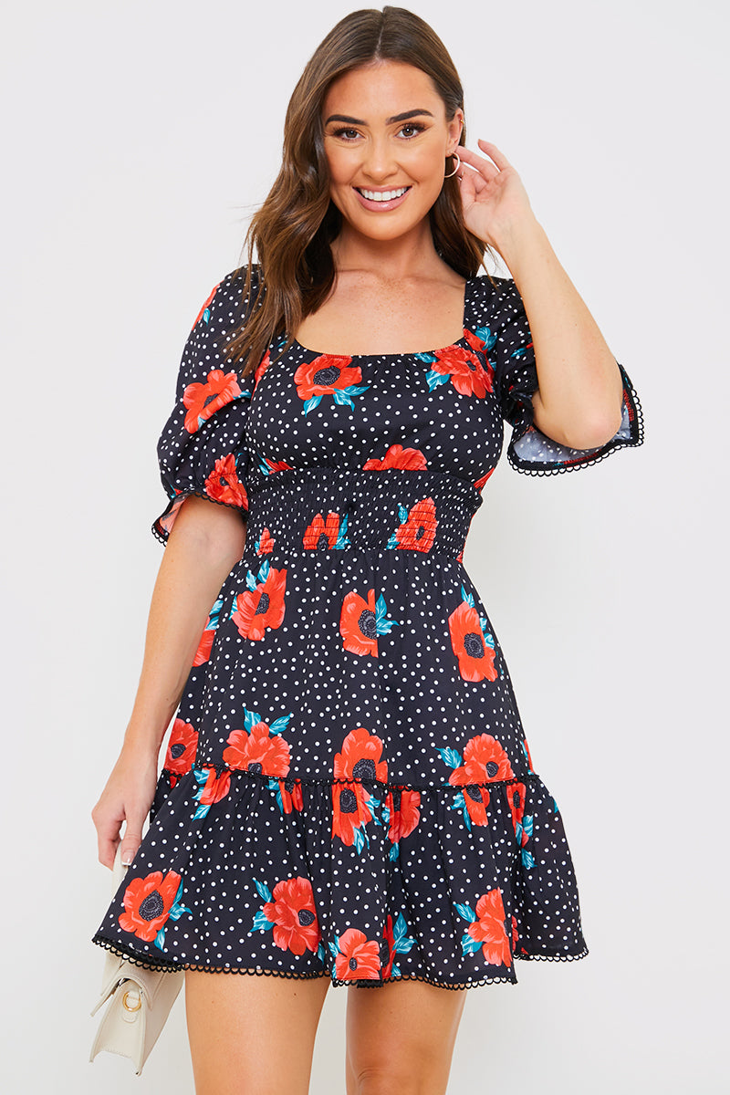 Puff Sleeve Milkmaid Mini Dress – InTheStyle