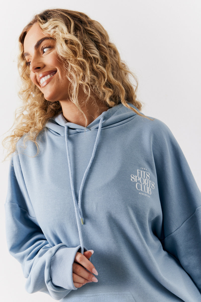 Blue Fits Sports Club Graphic Oversized Hoodie – InTheStyle