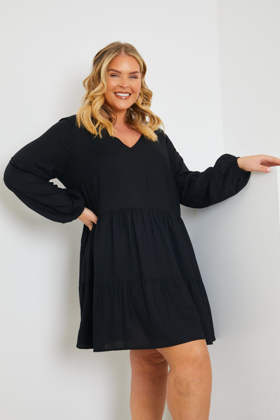 Balloon Sleeve Mini Smock Dress – InTheStyle