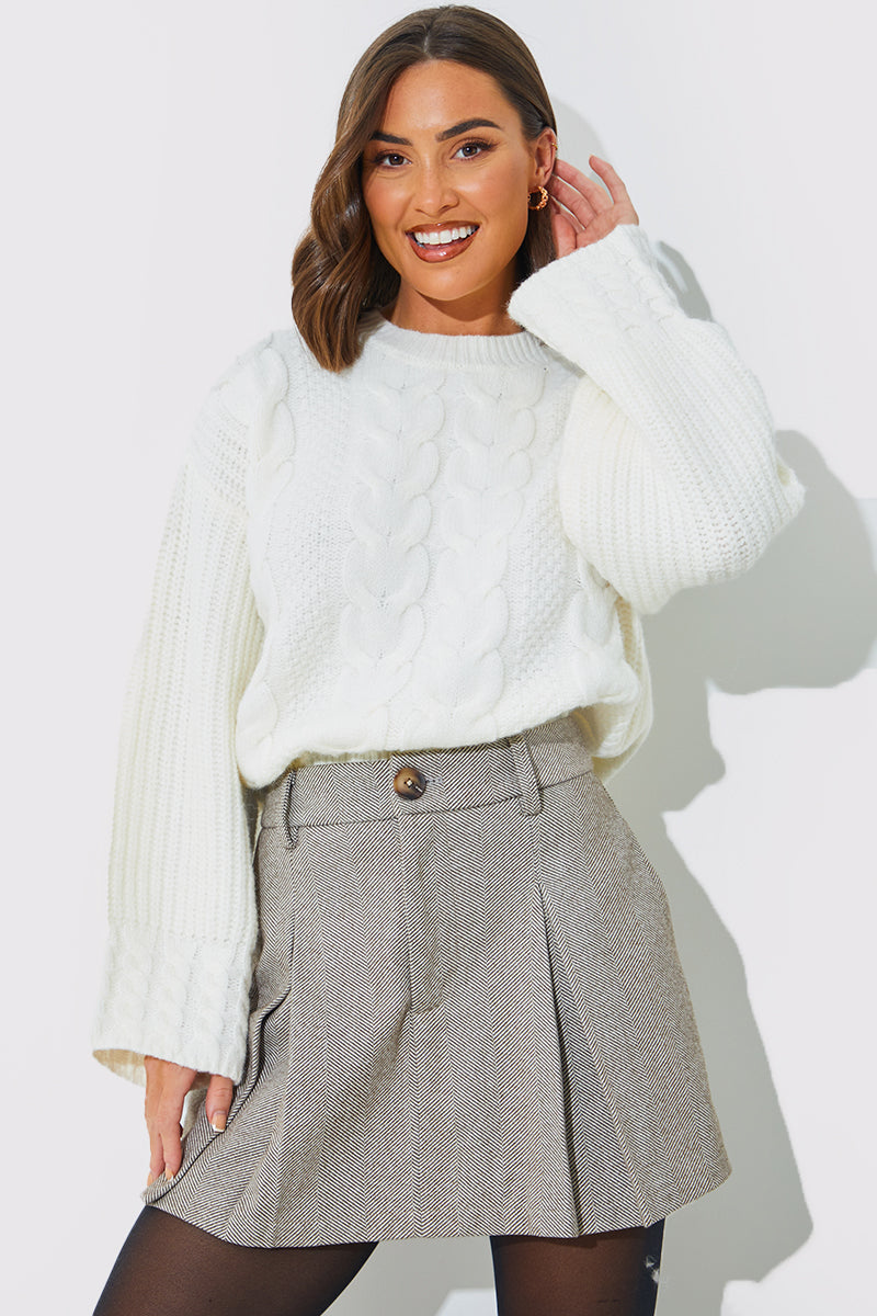 Cable Knit Cuff Jumper – InTheStyle