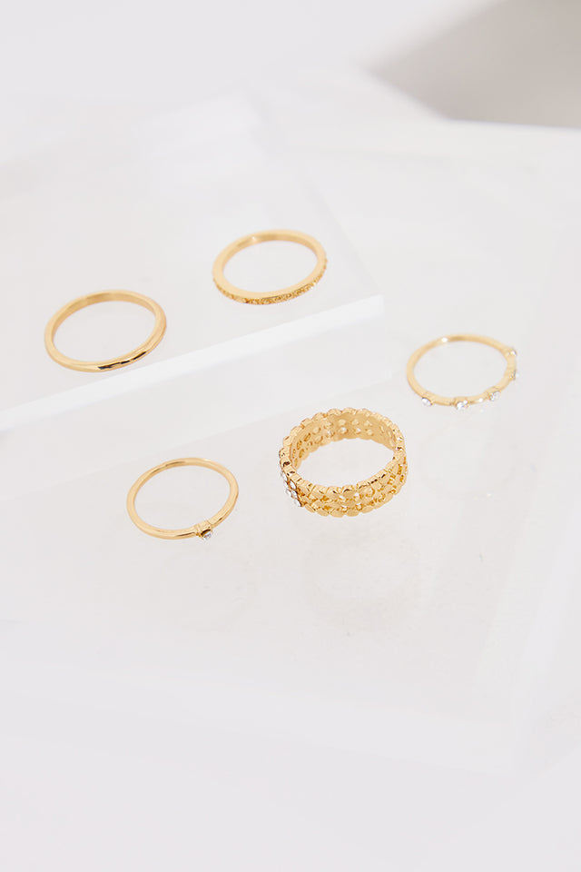 Gold Embellished Multi Pack Rings – InTheStyle
