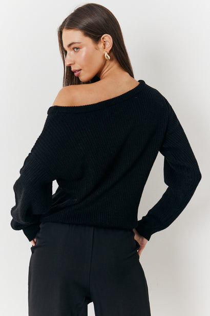 Off Shoulder Knit Jumper – InTheStyle