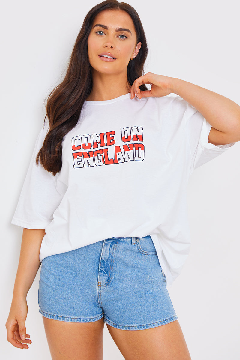 Come On England' Slogan Football T-Shirt – InTheStyle