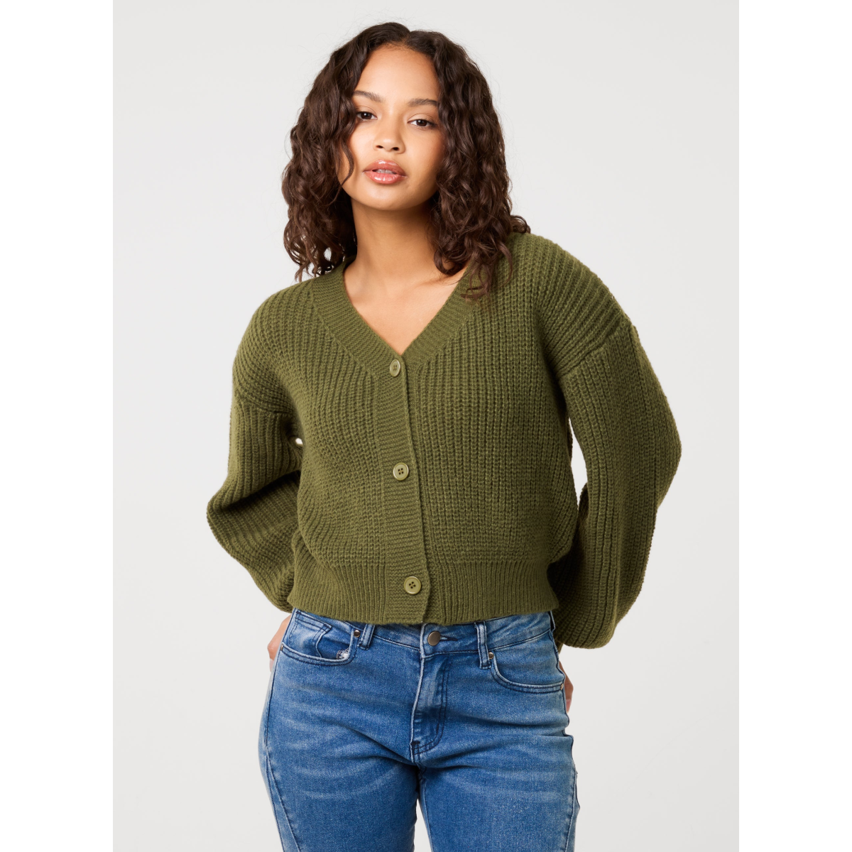 Cropped Button Cardigan – InTheStyle