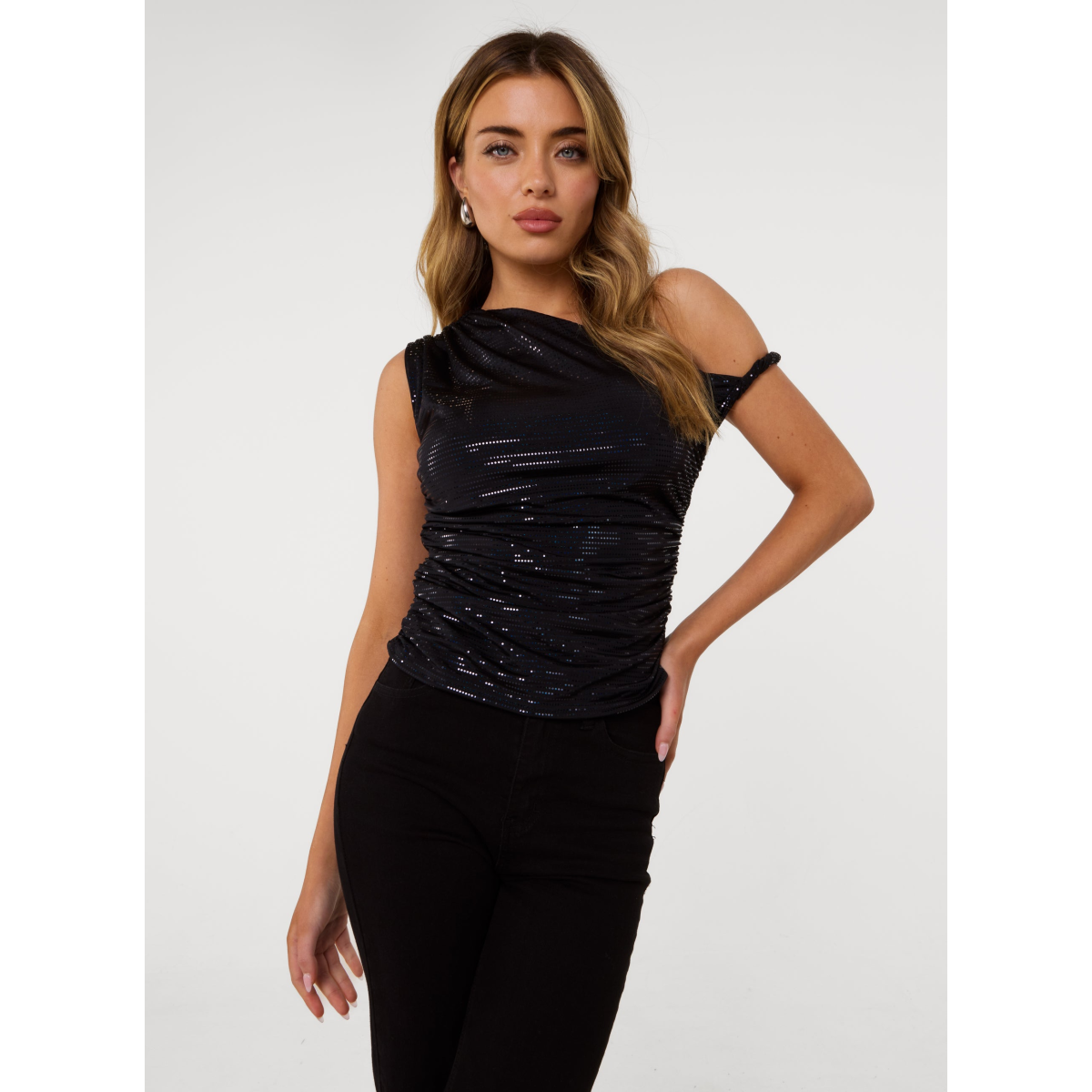 Twist Shoulder Disco Top – InTheStyle
