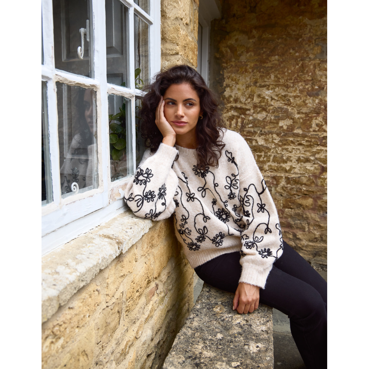 Floral Embroidery Jumper – InTheStyle