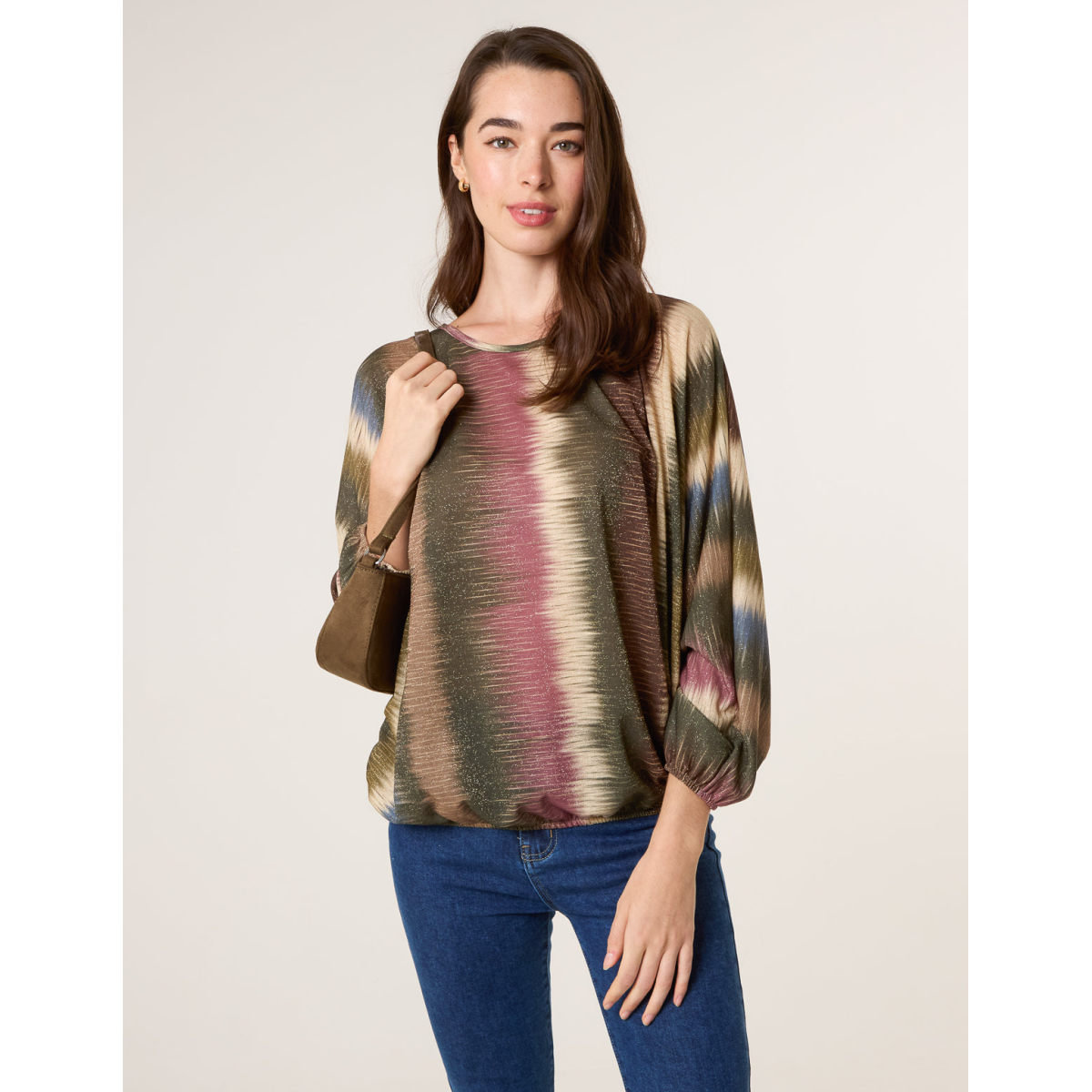 Printed Round Neck Long Sleeve Top – InTheStyle